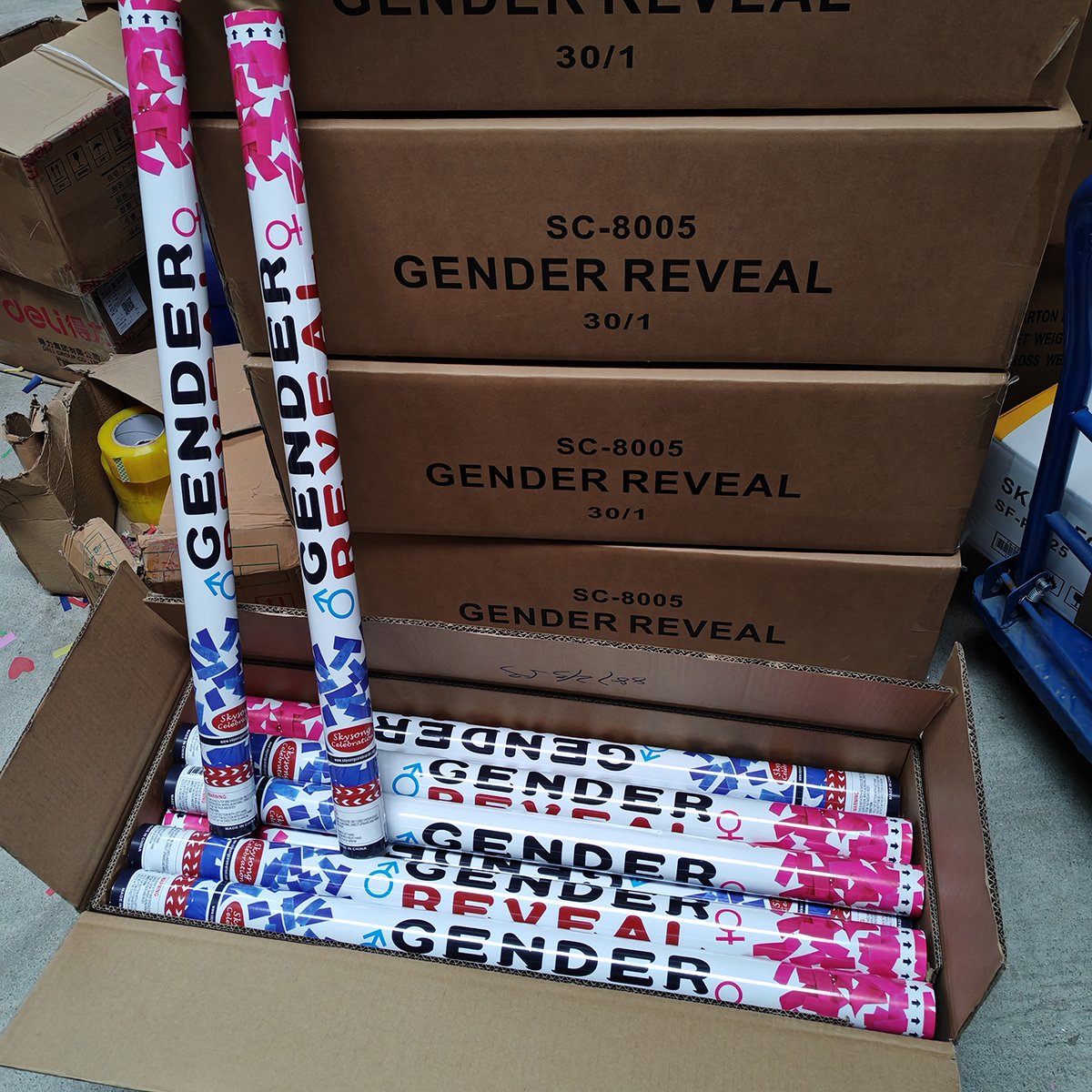32inch Gender Reveal Pink/ Blue Celebration Cannon 30Pcs - Skysong ...